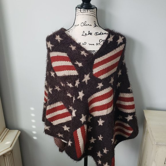 Sweaters | Super Soft Cashmere Feel Sweater Poncho Puerto Rico Flag ...